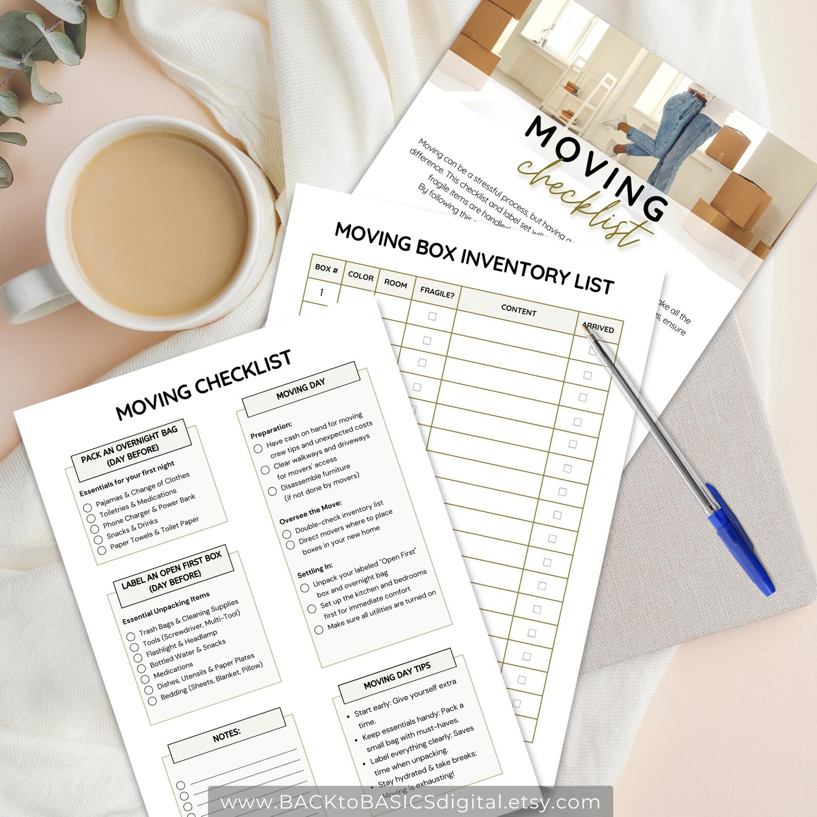 Printable Moving Checklist | Easy Move Organizer | Instant Download ...