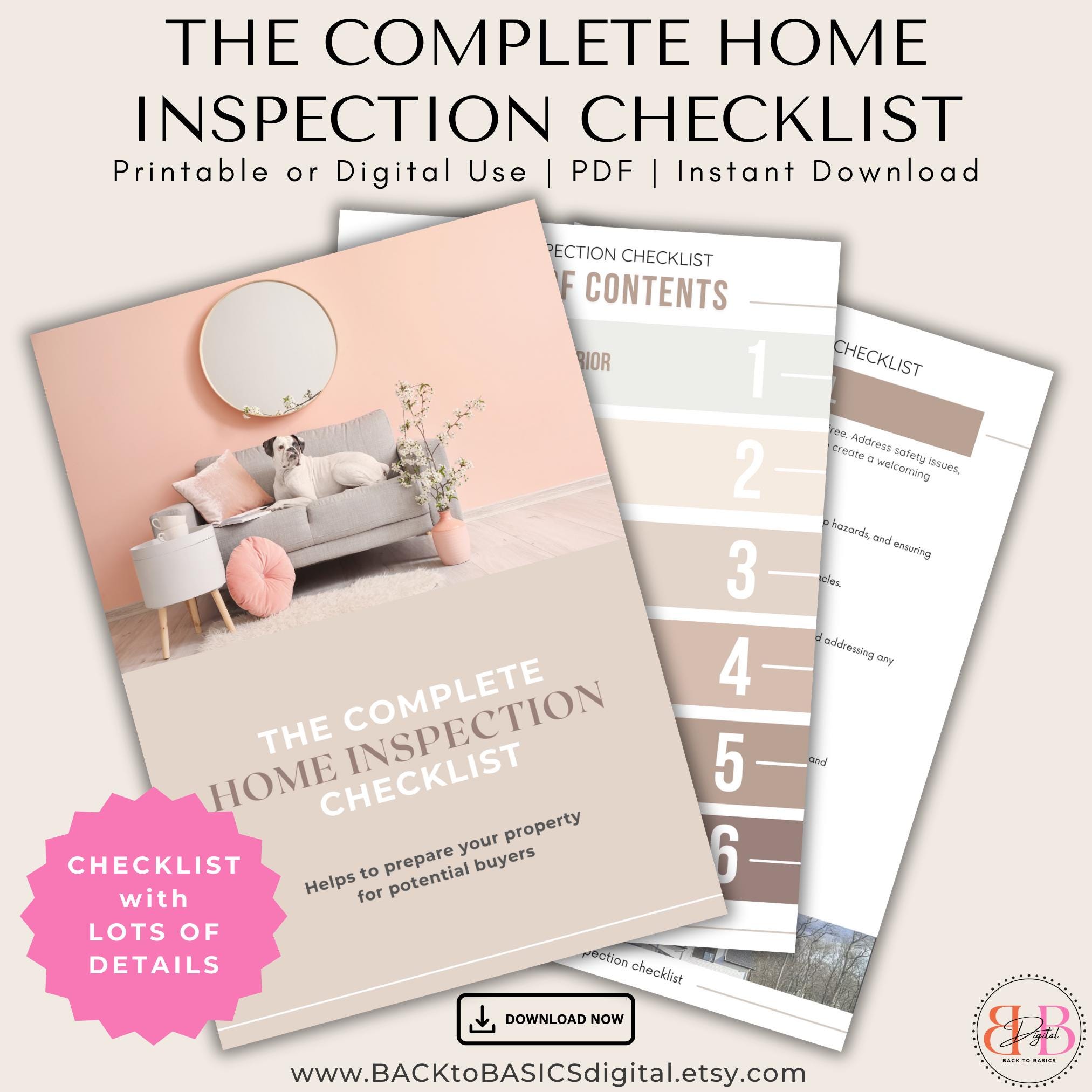 Home Inspection Checklist - 21 Page Printable PDF, Workbook for Home ...