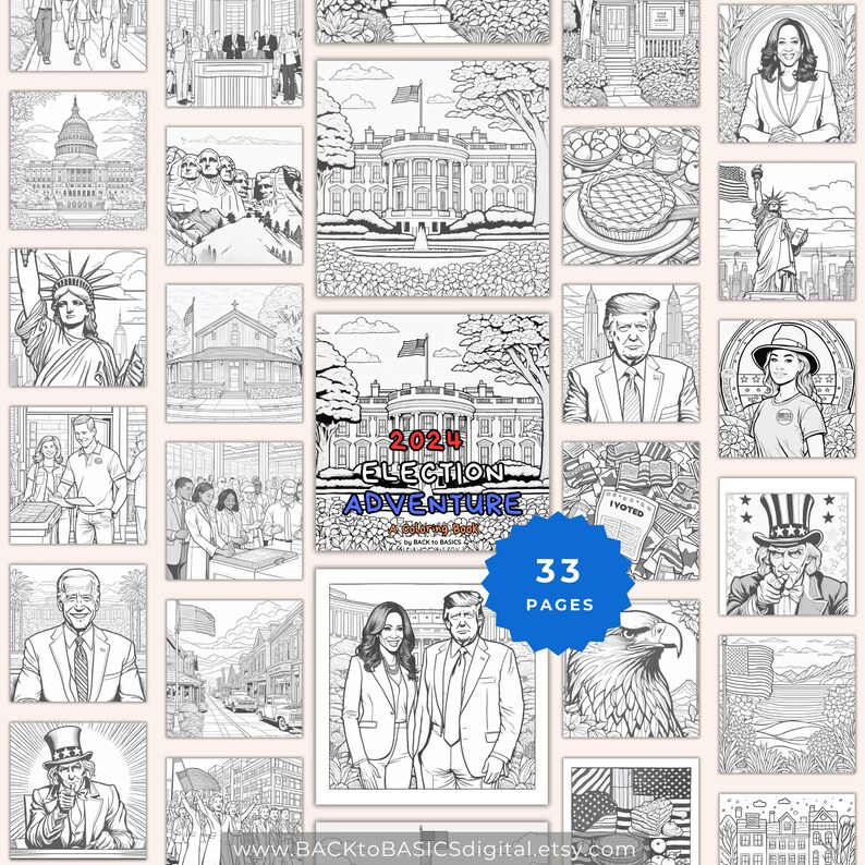 Election Adventure Coloring Book | Printable Relaxing and Fun Activity ...