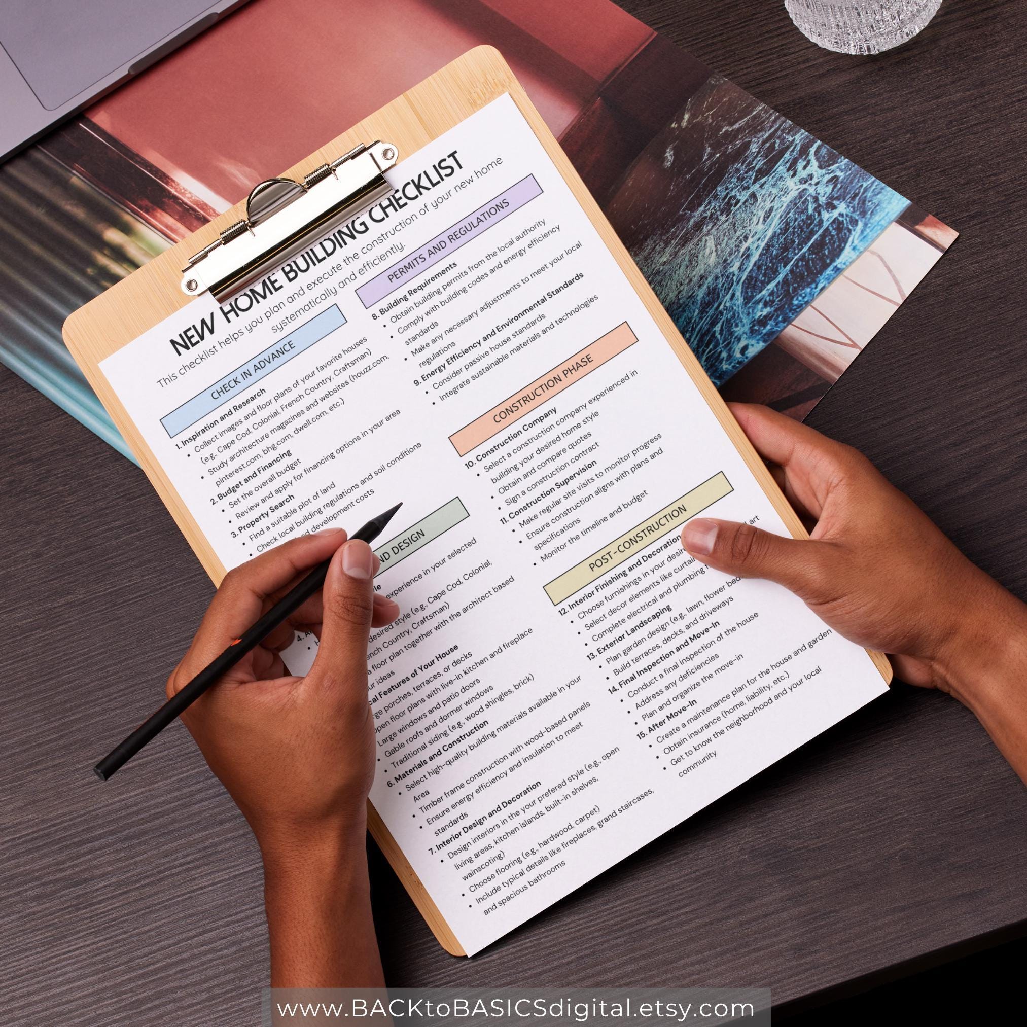 Home Building Checklist - 1-page Printable PDF for Home Build & Home ...