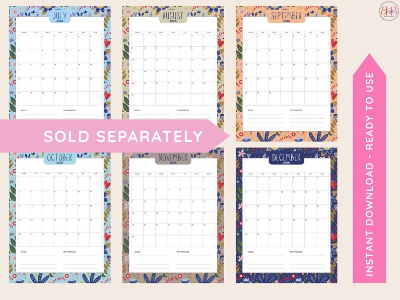 Editable AUGUST 2026 Monthly Calendar Page - iPad & Print-at-home ...