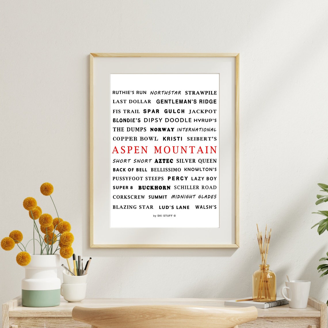 Printable Aspen Colorado Ski Resort Trail Names - Digital Download ...