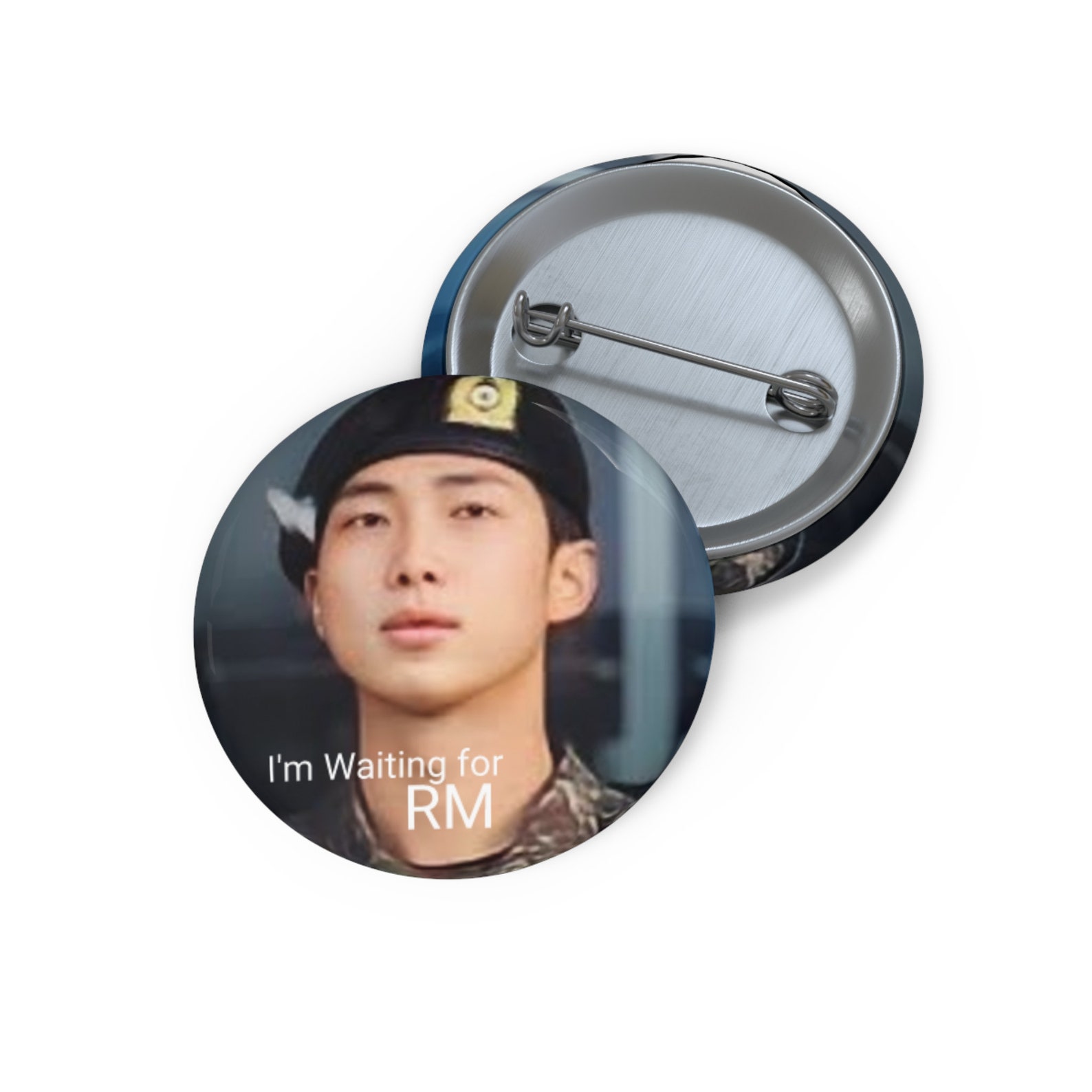 Waiting for RM BTS Army Wife Custom Pin Buttons - Etsy