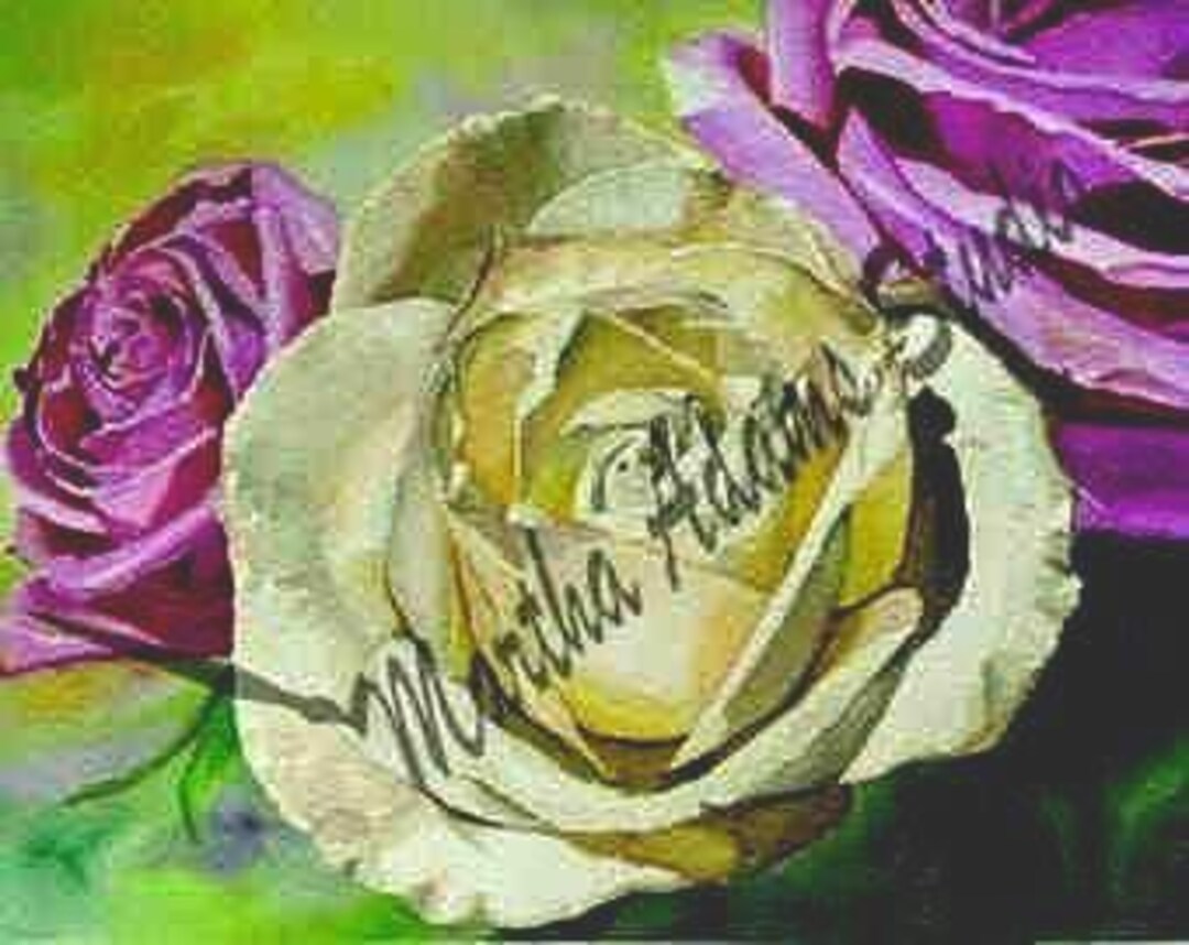 Roses Watercolor Print by Martha Adams: Floral Fine Art (9x12) - Etsy