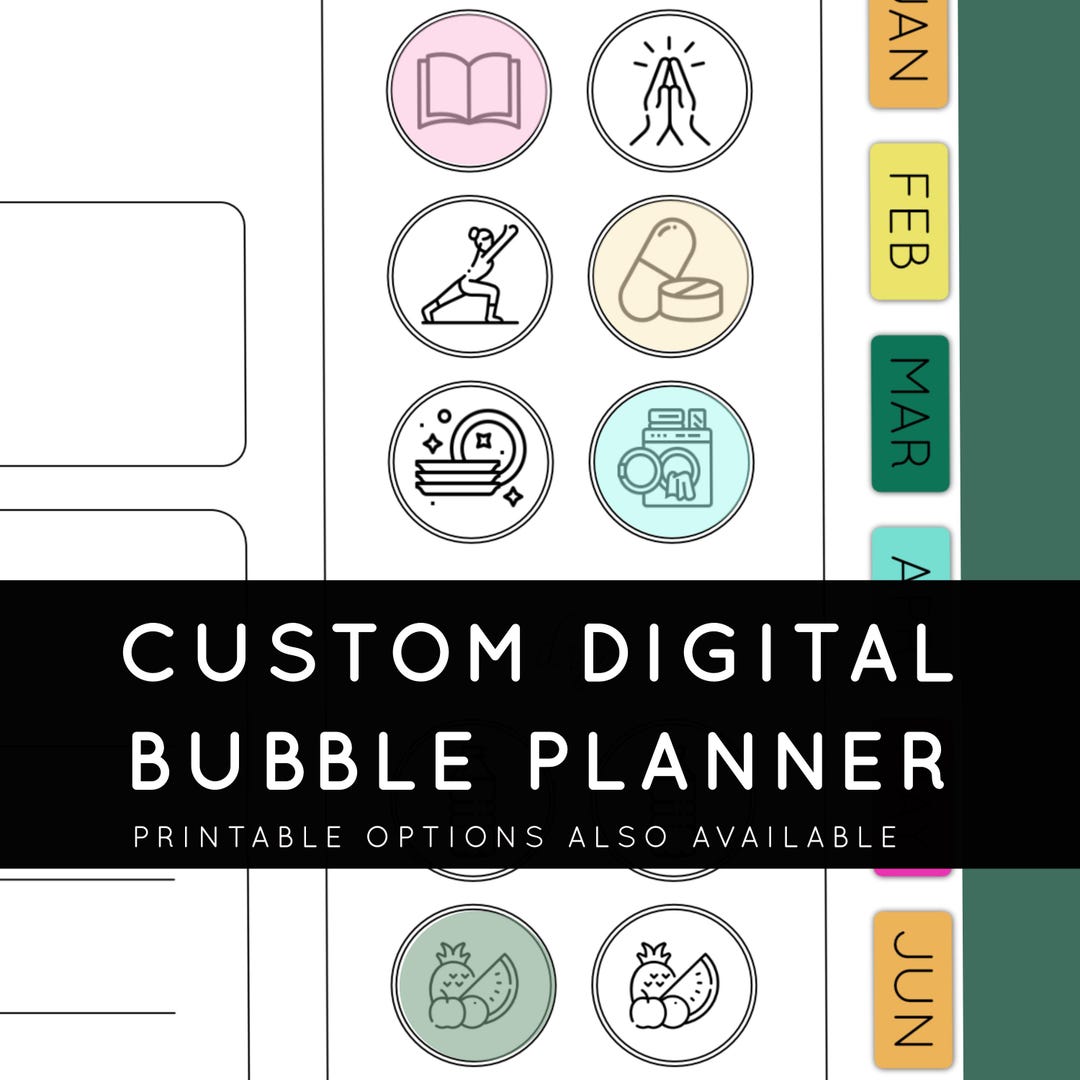 Custom Digital Bubble Planner / Calendar System (printable File Available Upon Request) ADHD ...