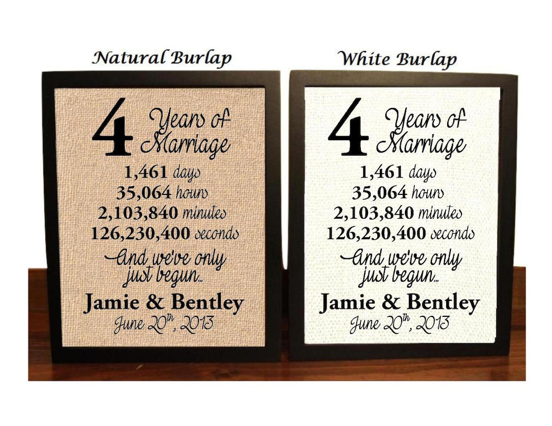 4th Anniversary | 4 Year Anniversary | 4th Anniversary Gift | 4 Years ...