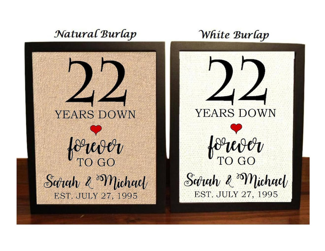 22nd Anniversary Gift 22nd Wedding Anniversary Gift Gift for 22nd ...