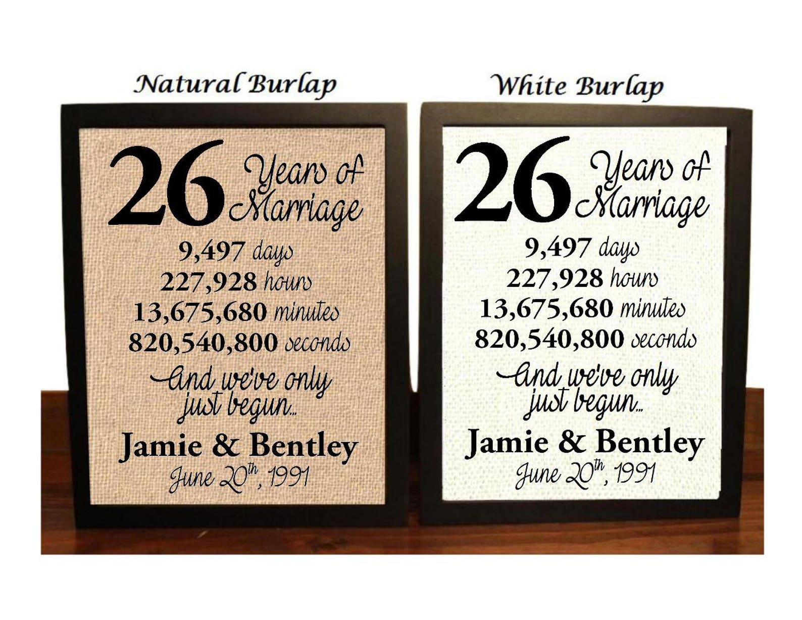 26th Anniversary 26 Year Anniversary 26 Anniversary Gift Etsy