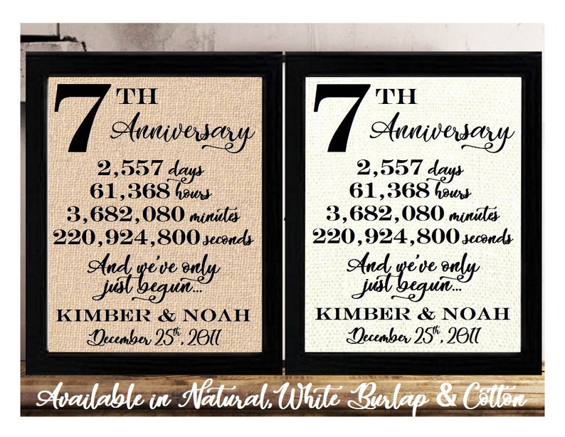 Personalized 7th Anniversary 7 Years Together 7 Years of - Etsy Australia