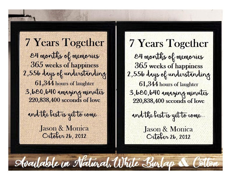 7 Year Anniversary Gift for Wife Husband 7 Years Together - Etsy