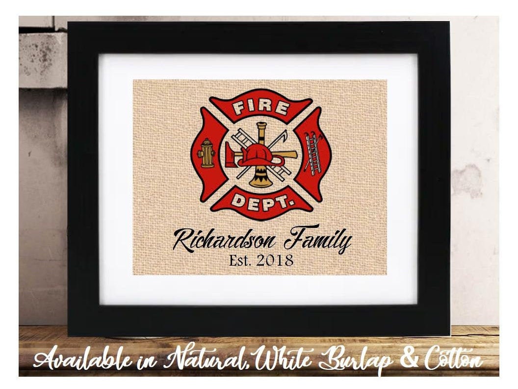 Fireman Family Name Sign Personalized Christmas firefighter | Etsy