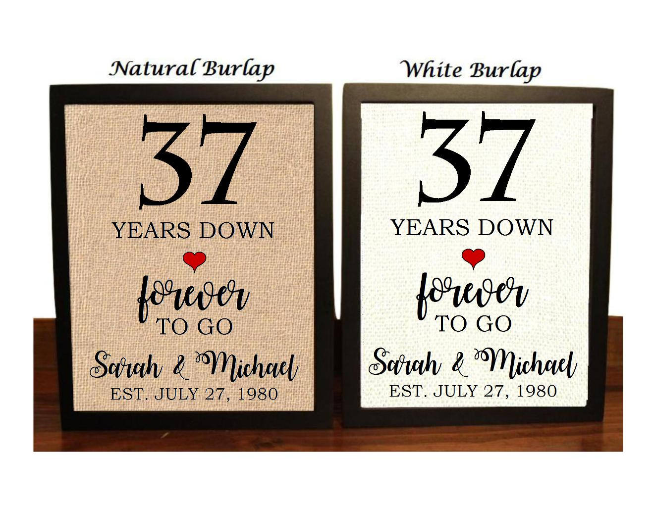 37th Anniversary Gift 37th Wedding Anniversary Gift Gift | Etsy