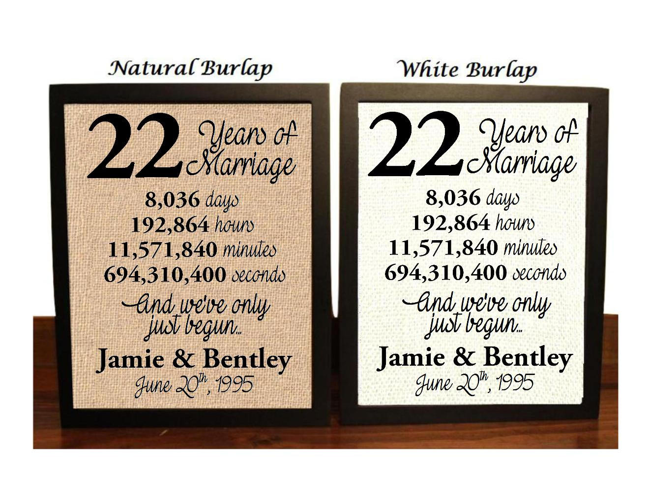 22nd Anniversary 22 Year Anniversary 22 Anniversary Gift Etsy