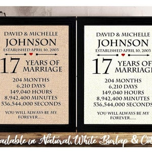 17 Years of Marriage | 17th Anniversary Wedding Gift for Wife | Wedding ...