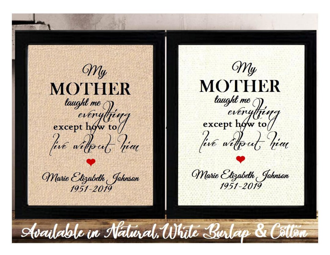 Personalized MOTHER Mom Memorial Condolence Gifts for Loss of Mom Death ...