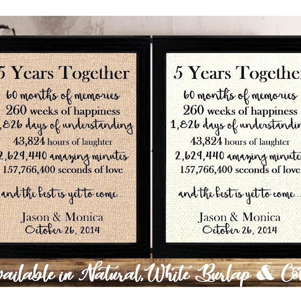 5 Years Together - Etsy
