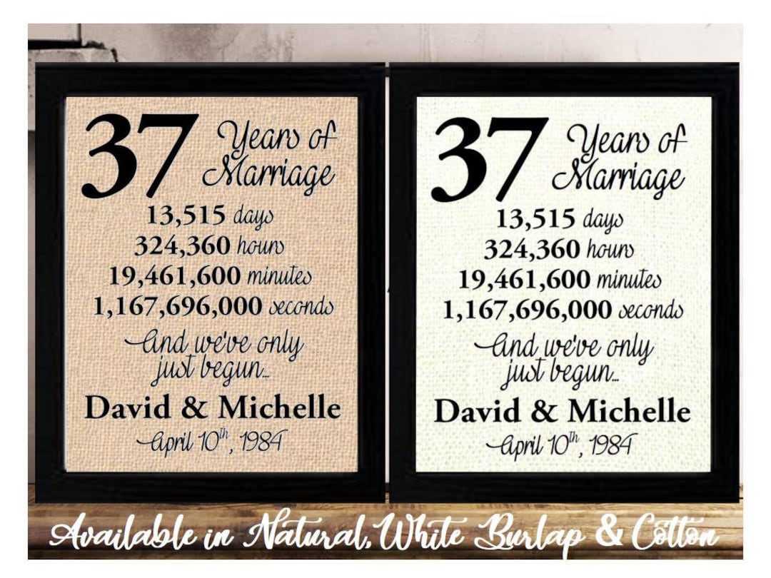 37th Anniversary | 37 Year Anniversary | 37 Anniversary Gift | 37 Years ...