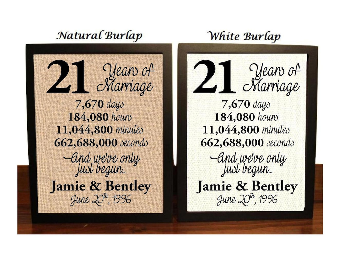 21st Anniversary | 21 Year Anniversary | 21st Anniversary Gift | 21 ...