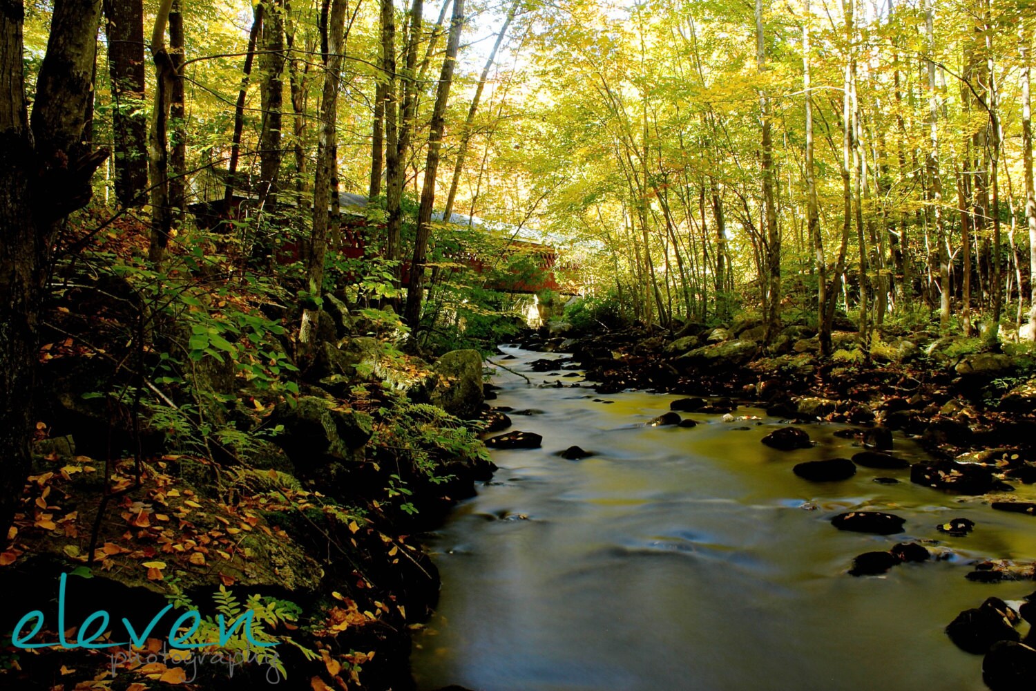 Covered Bridge, Foliage, Fall, Autumn, Nissitissit River, Stream, Brook ...