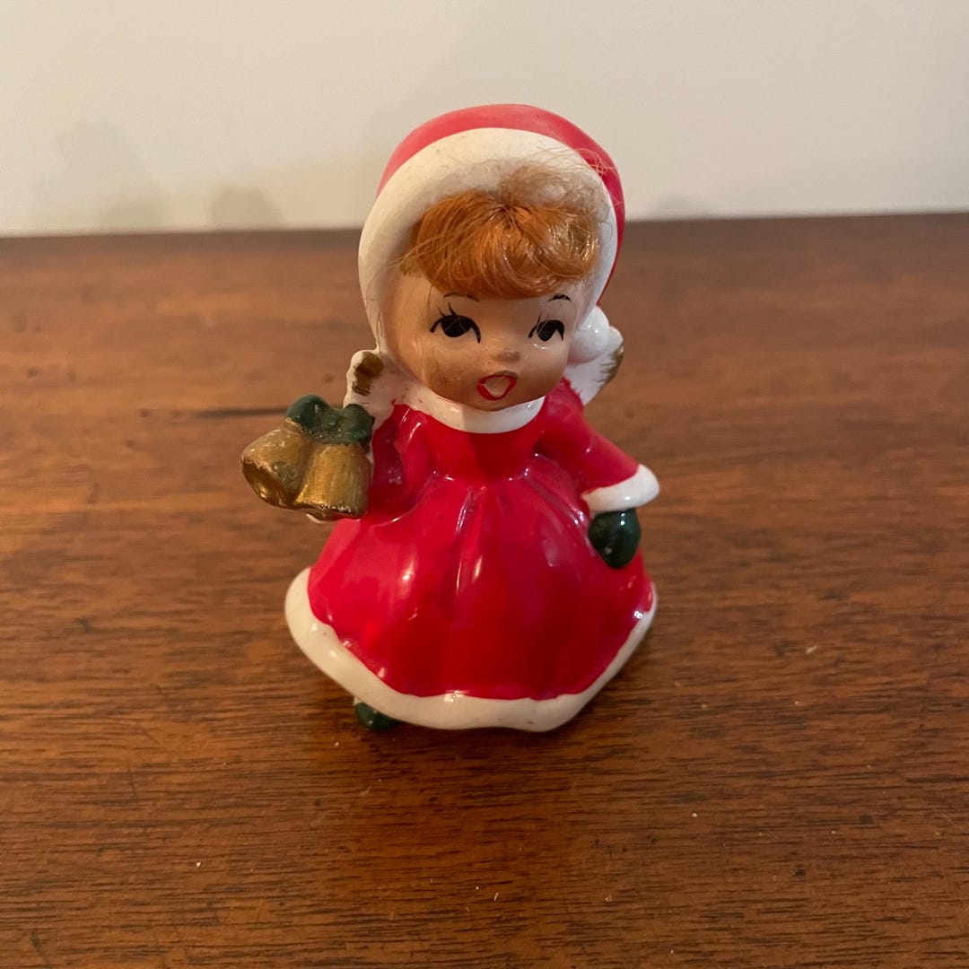 Wolin Caffco Christmas Angel Bell Holding Gold Bells - Etsy