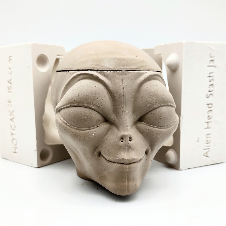 Alien Extraterrestrial Stash Jar Mold Ceramic Slip Casting Plaster Mold ...
