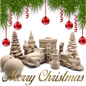 9" Pine Tree Mold Ceramic Slip Casting Plaster Moulds Stand-alone Decor ...