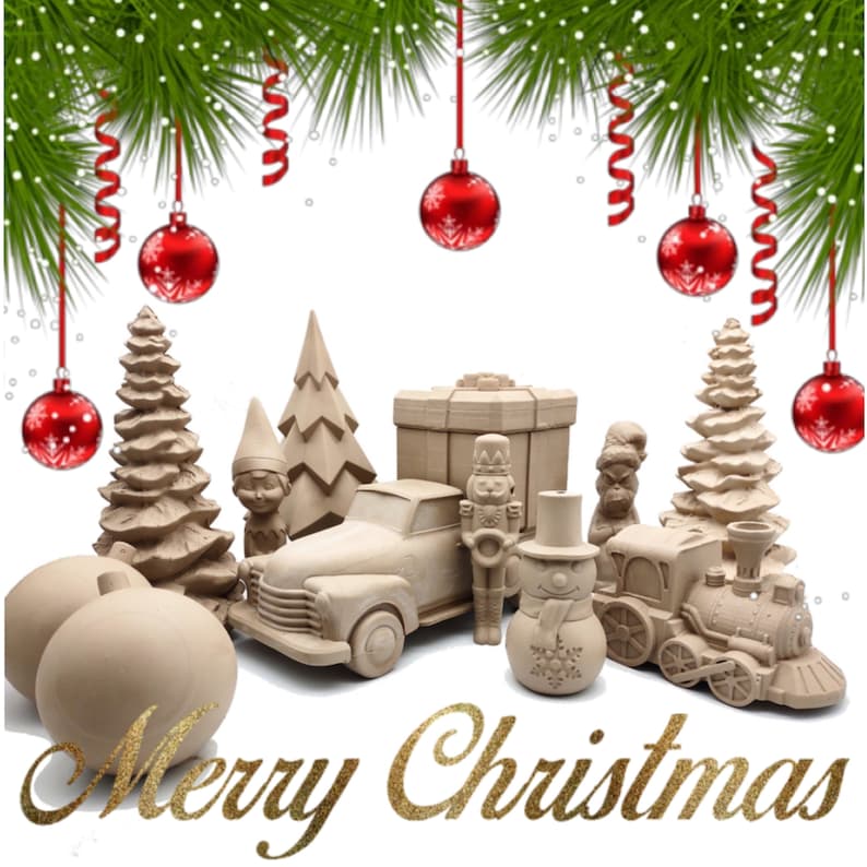 9" Pine Tree Mold Ceramic Slip Casting Plaster Moulds Stand-alone Decor ...