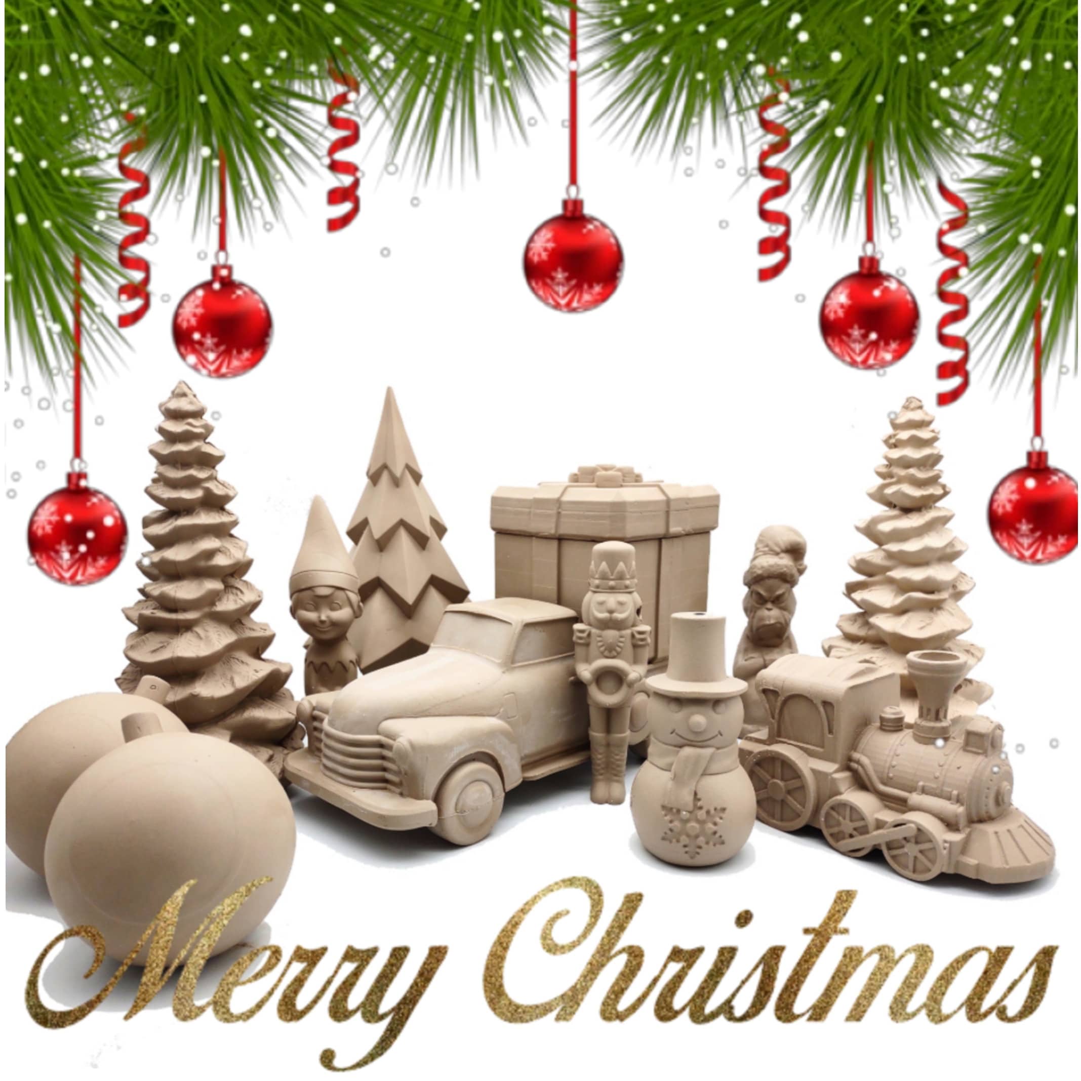 9" Pine Tree Mold Ceramic Slip Casting Plaster Moulds Stand-alone Decor ...