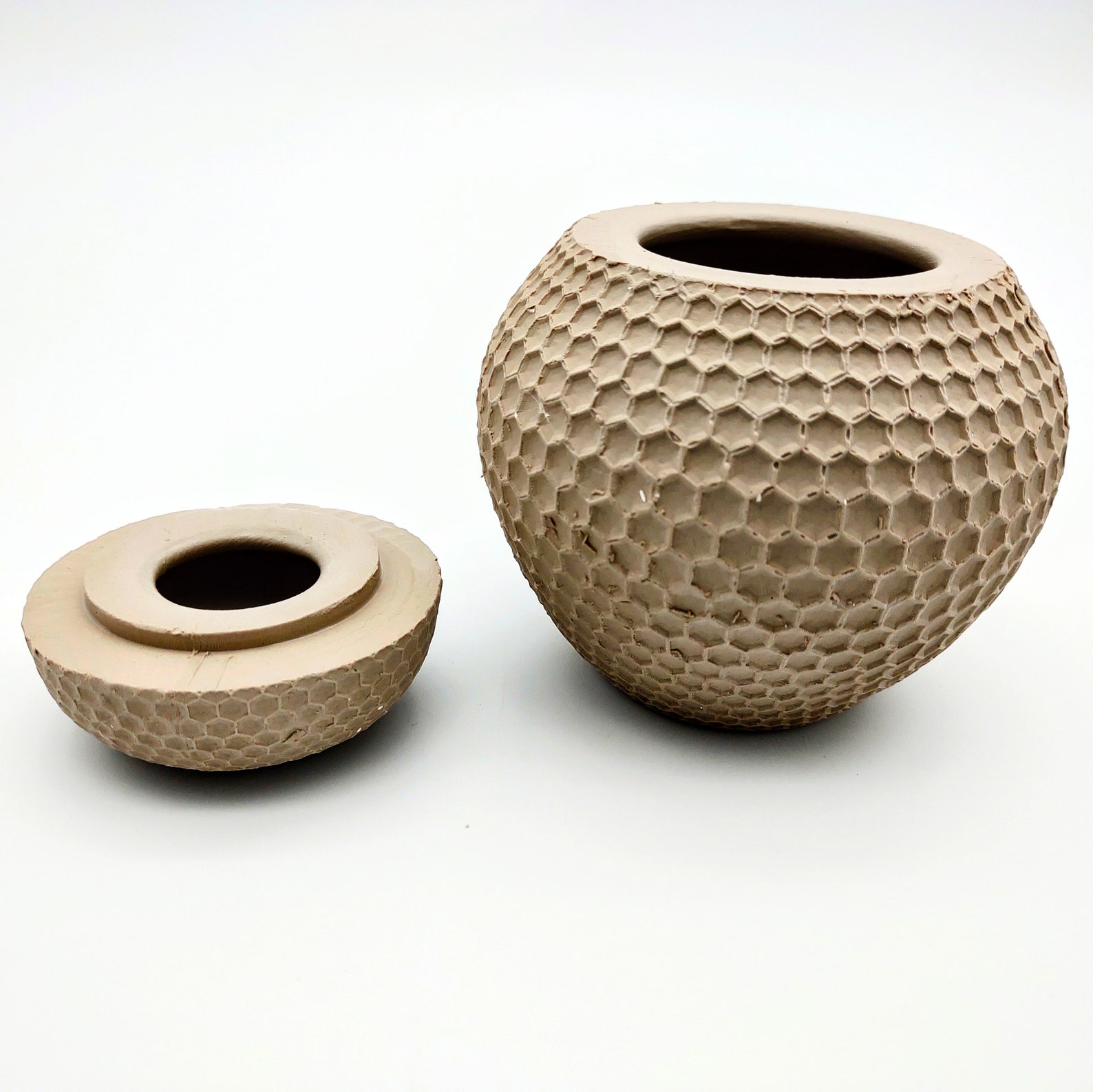 3.5" Honeycomb Hexagonal Beehive Stash Jar Mold Slip Casting Plaster ...