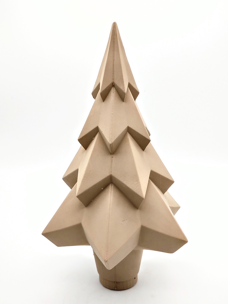 9" Modern Noel Tree Mold Ceramic Slip Casting Plaster Moulds Stand ...