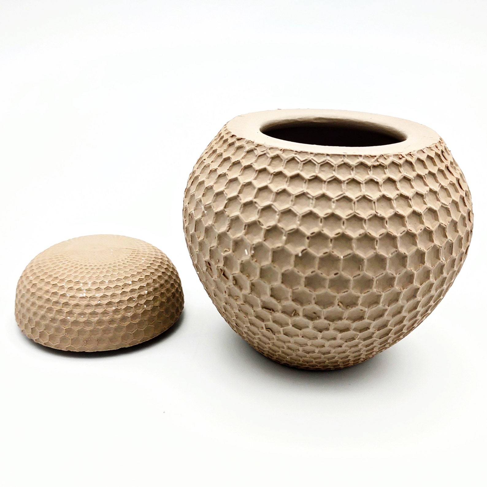 3.5" Honeycomb Hexagonal Beehive Stash Jar Mold Slip Casting Plaster ...