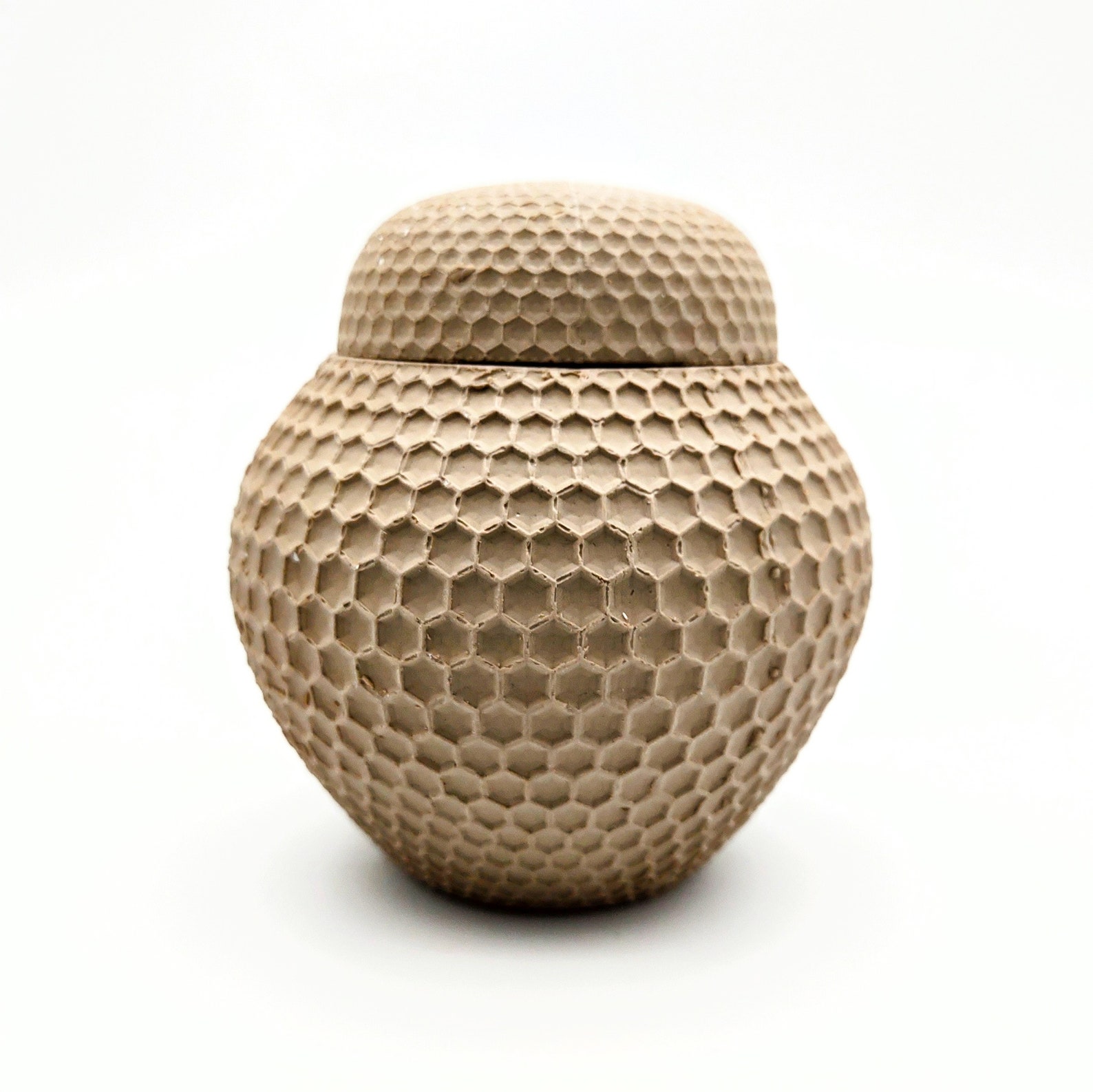 3.5" Honeycomb Hexagonal Beehive Stash Jar Mold Slip Casting Plaster ...