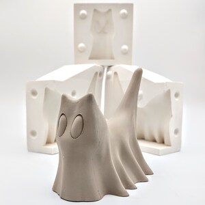 Spooky Ghost Cat Ceramic Slip Casting Plaster Mold - Etsy