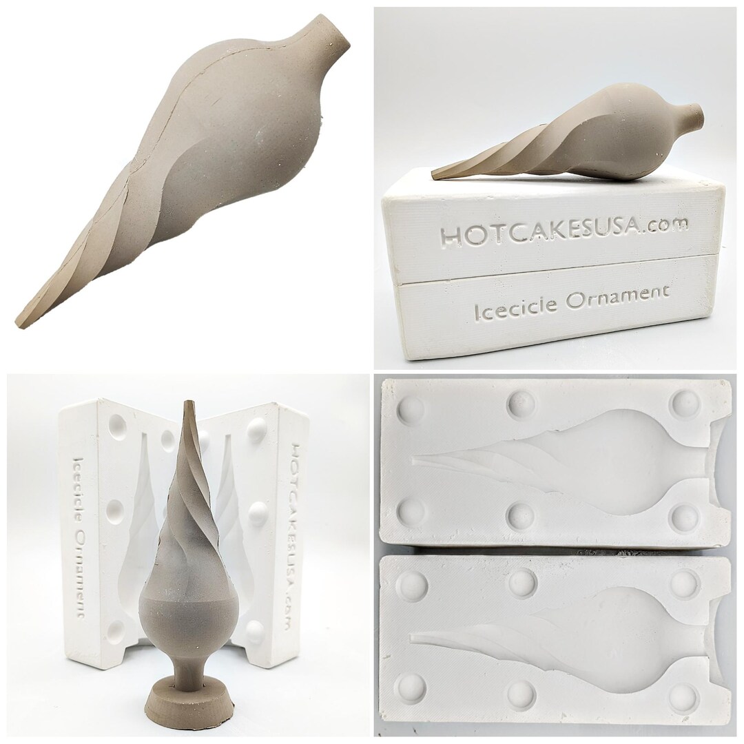 6" Icicle Ornament Ceramic Slip Casting Plaster Molds - Etsy
