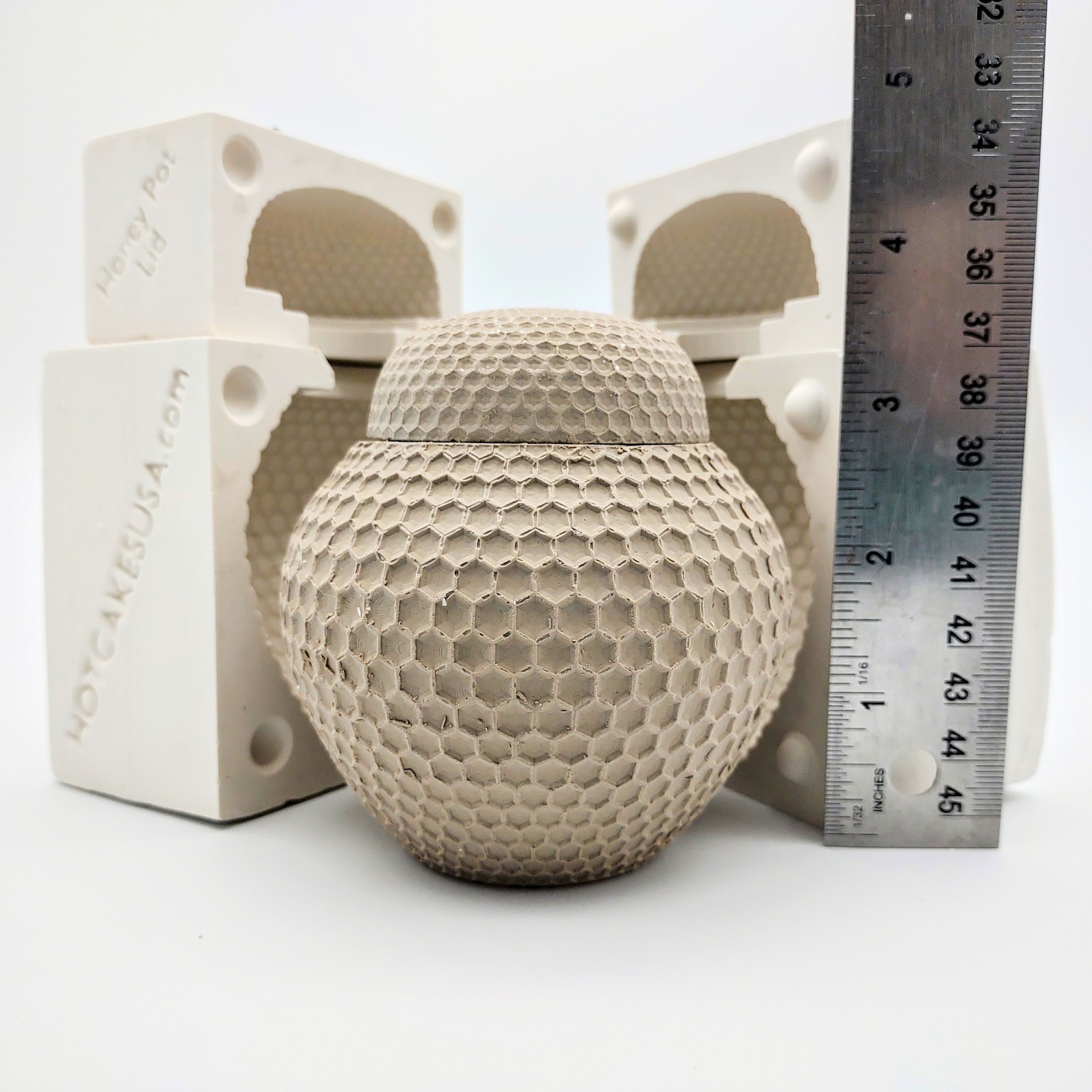 3.5 Honeycomb Hexagonal Beehive Stash Jar Mold Slip Casting Plaster ...