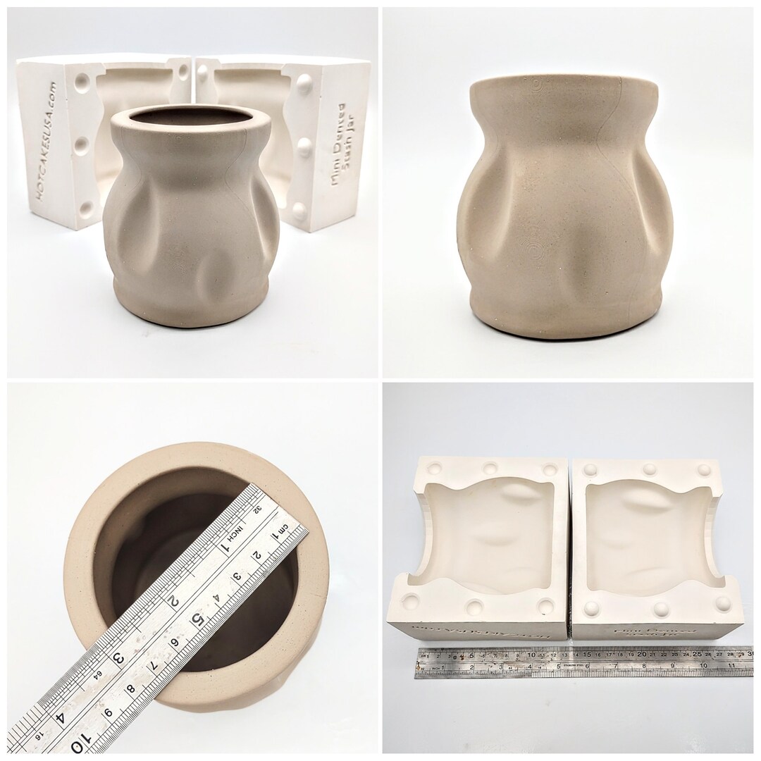 Tear Drop Dented Cork Top Stash Jar Ceramic Slip Casting Plaster Mold ...