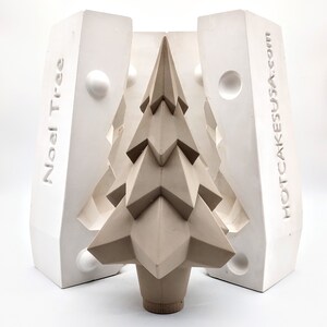 9" Modern Noel Tree Mold Ceramic Slip Casting Plaster Moulds Stand ...