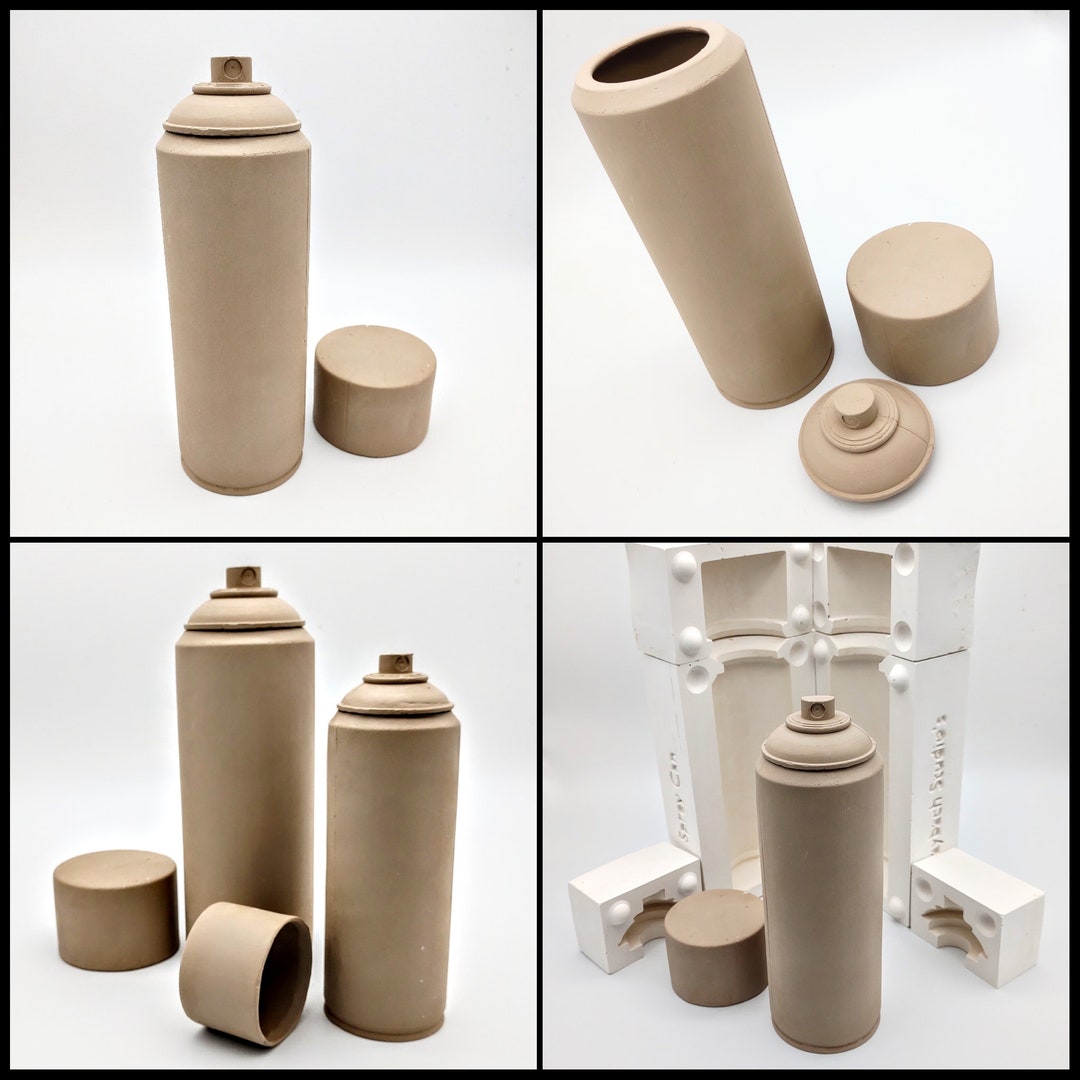 Spray Paint Cans Stash Jar Mold Ceramic Slip Casting Plaster Moulds ...