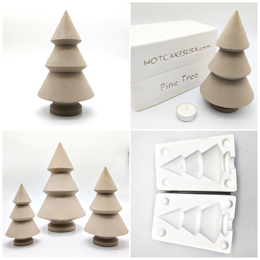 6" Cone Pine Tree Decor Ceramic Slip Casting Plaster Molds - Etsy