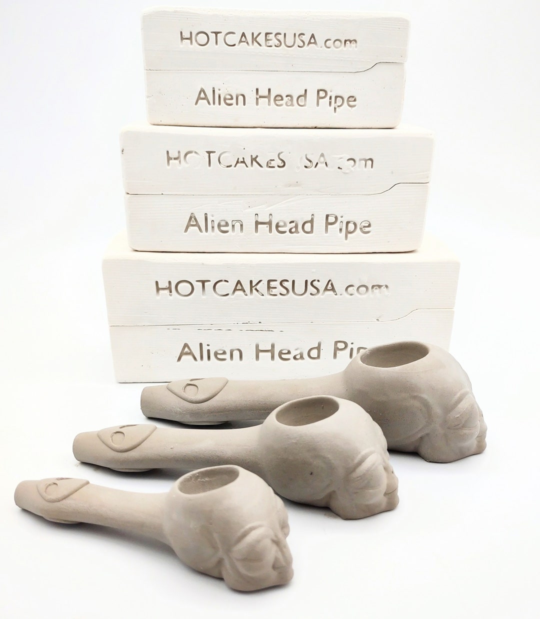 4" 5" 6" Alien ET Pipe Molds X3 Sizes Ceramic Slip Casting Plaster Mold ...