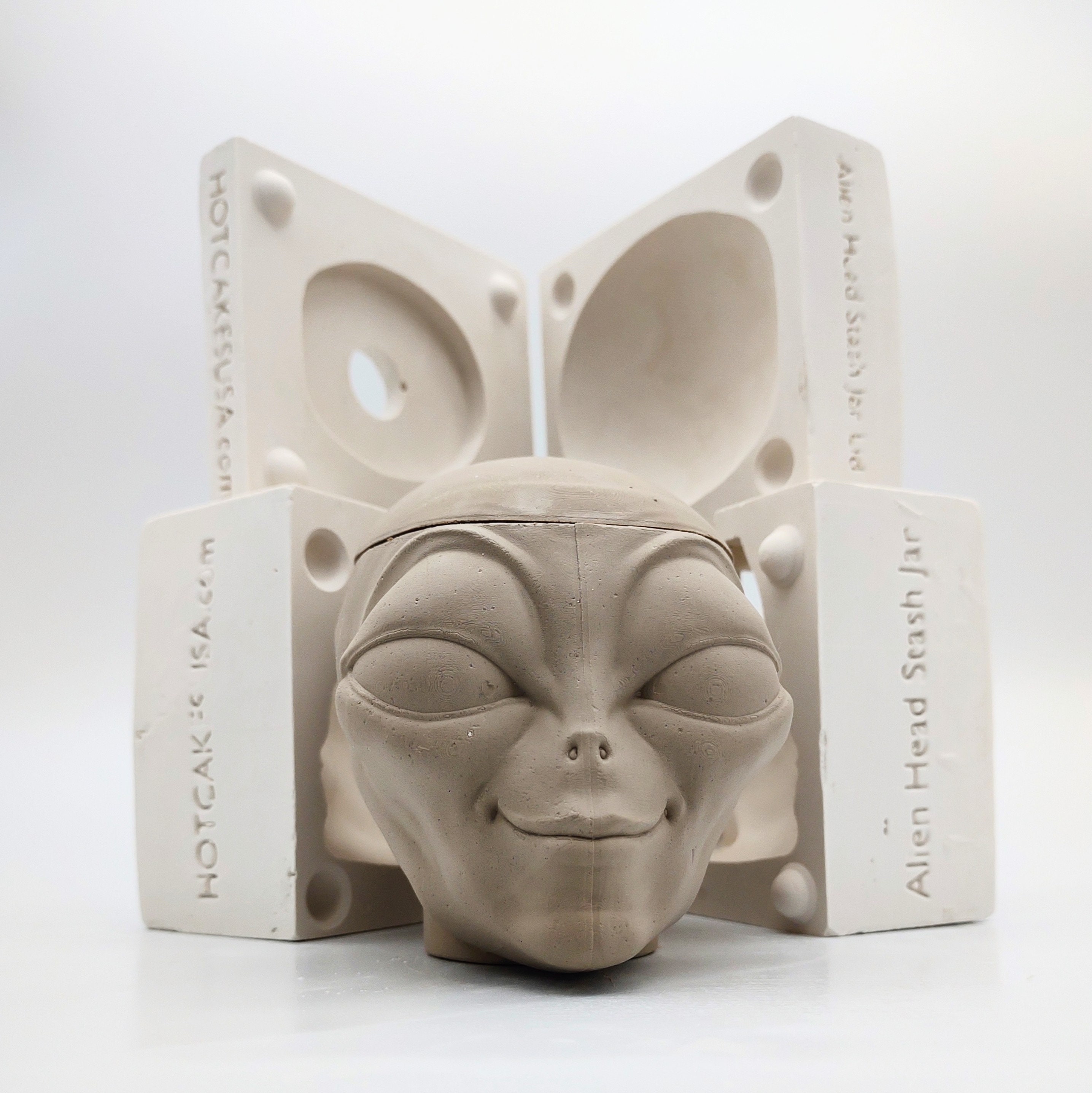 Alien Extraterrestrial Stash Jar Mold Ceramic Slip Casting Plaster Mold ...
