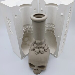 Skull Vase Ceramic Slip Casting Plaster Mold Combo - Etsy
