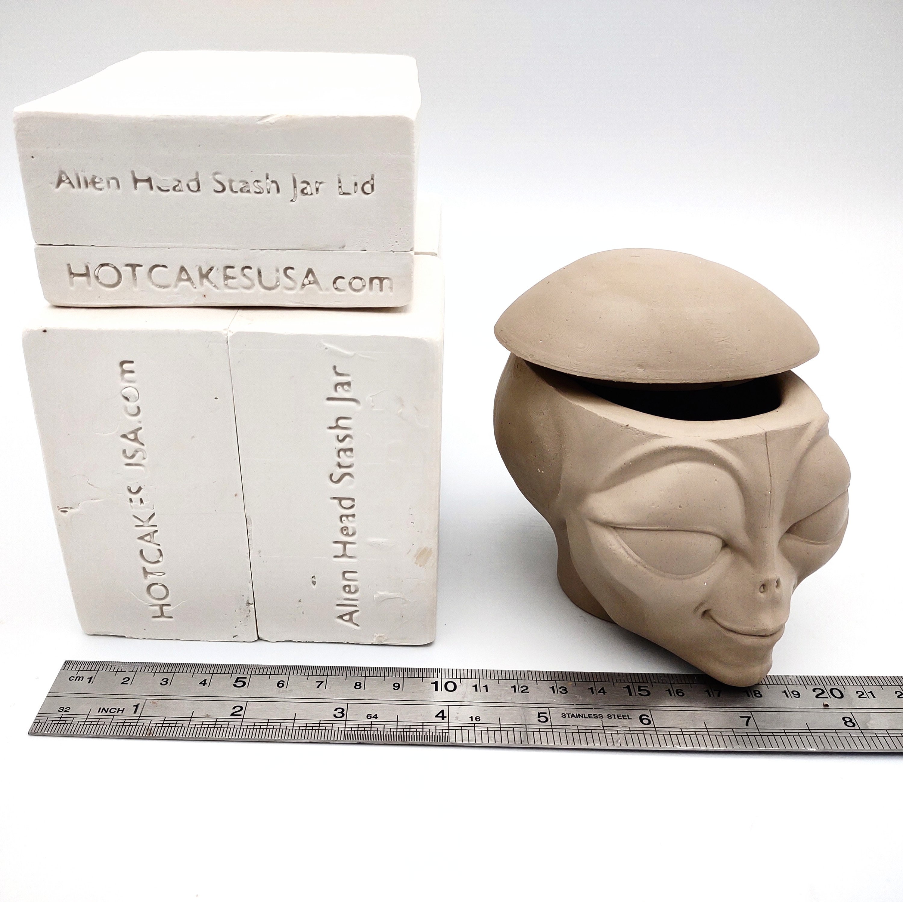 Alien Extraterrestrial Stash Jar Mold Ceramic Slip Casting Plaster Mold ...