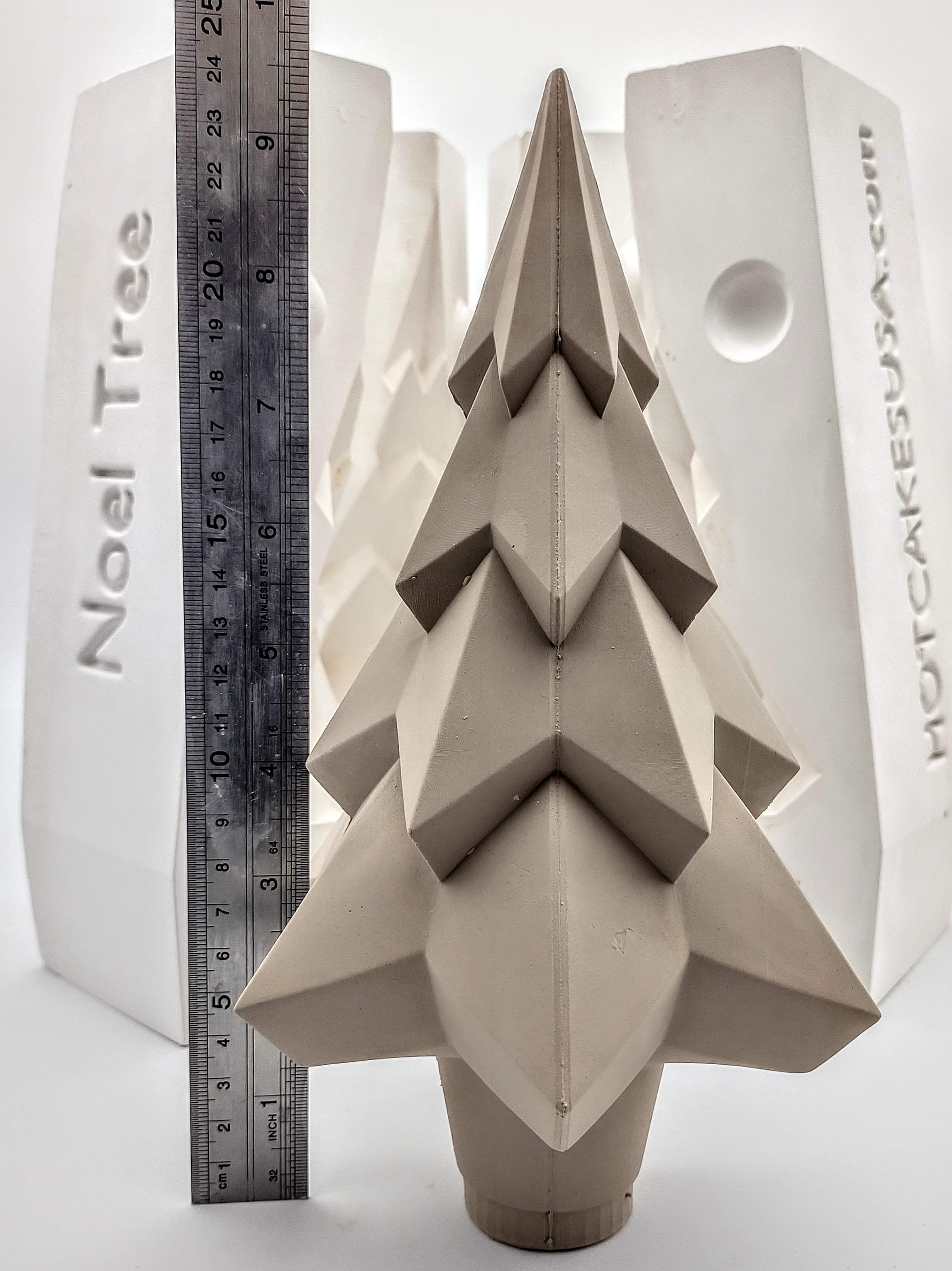 9" Modern Noel Tree Mold Ceramic Slip Casting Plaster Moulds Stand ...
