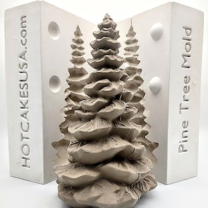 9" Pine Tree Mold Ceramic Slip Casting Plaster Moulds Stand-alone Decor ...