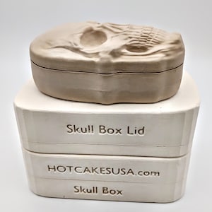 Skull Head Face Trinket Box Container Holder Ceramic Slip Casting ...
