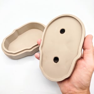 Skull Head Face Trinket Box Container Holder Ceramic Slip Casting ...