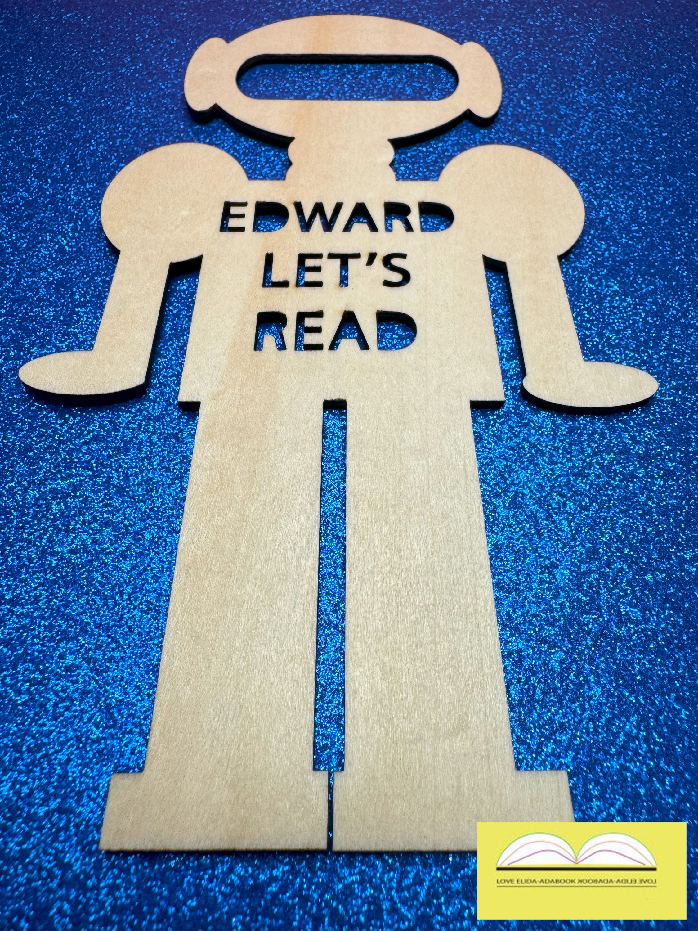 Personalized Robot Reading Buddy Personalized Robot Bookmark Wooden ...