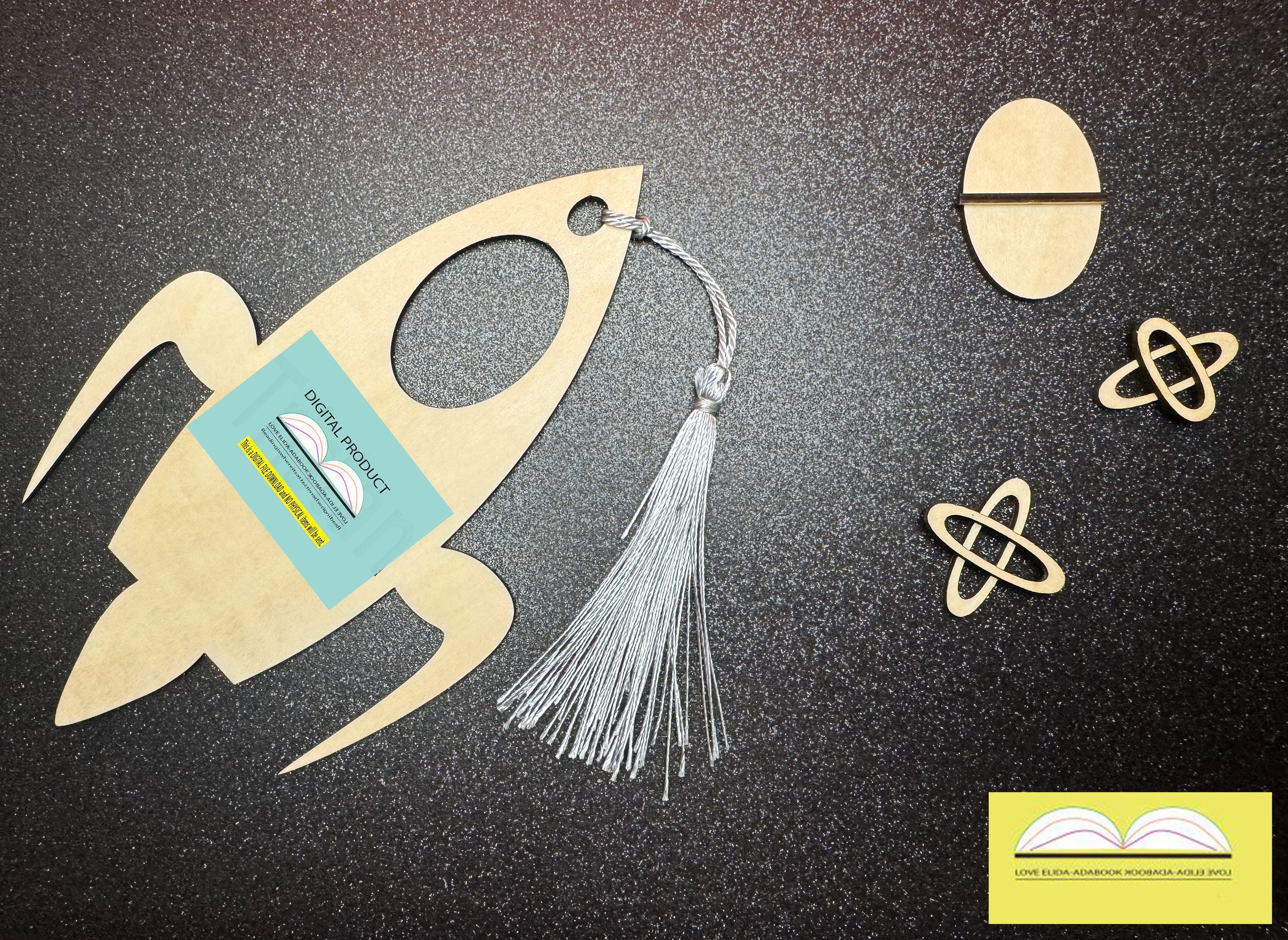 Laser SVG File Digital Product PDF SVG Bookmark Rocketship Digital Svg ...