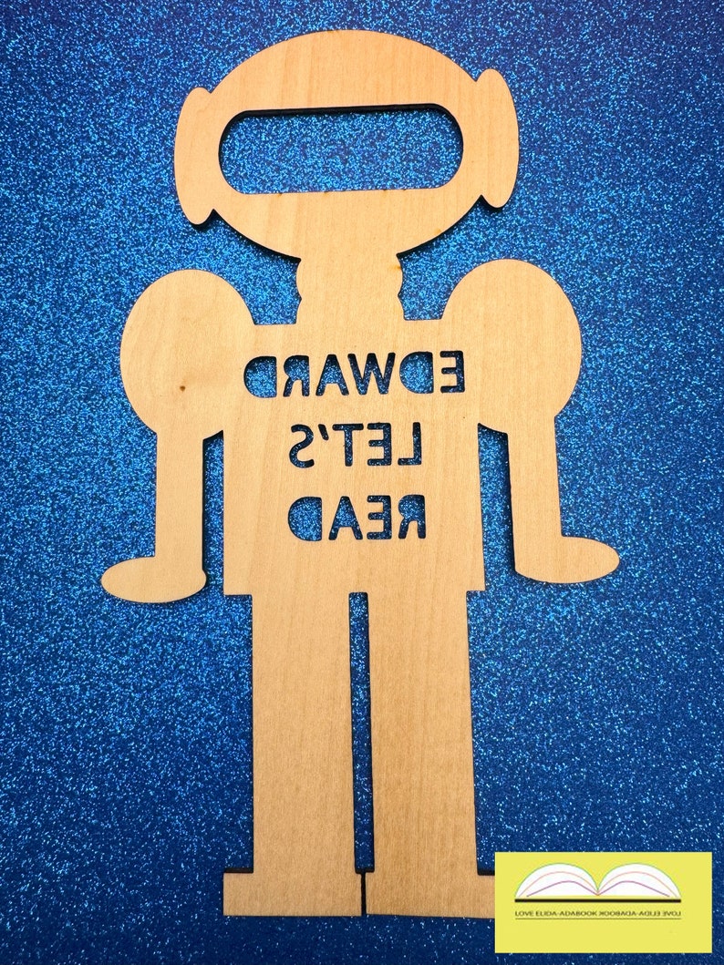 Personalized Robot Reading Buddy Personalized Robot Bookmark Wooden ...